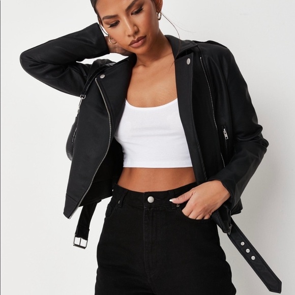 Missguided | Jackets & Coats | Nwt Missguided Faux Suede Cropped Biker ...